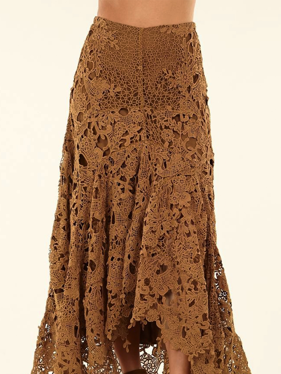 Women's Boho Lace H-Line Natural Loose Maxi Skirt | noracora