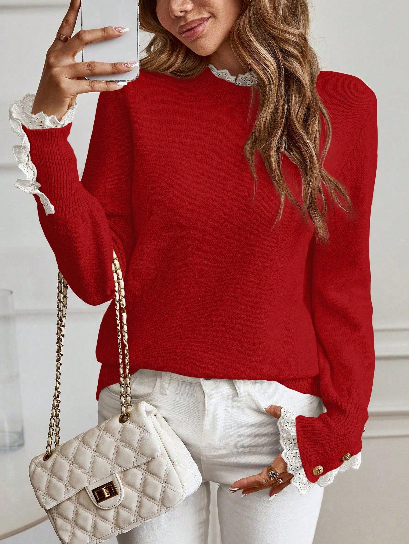 Women Wool/Knitting Plain Long Sleeve Comfy Elegant Sweater | noracora