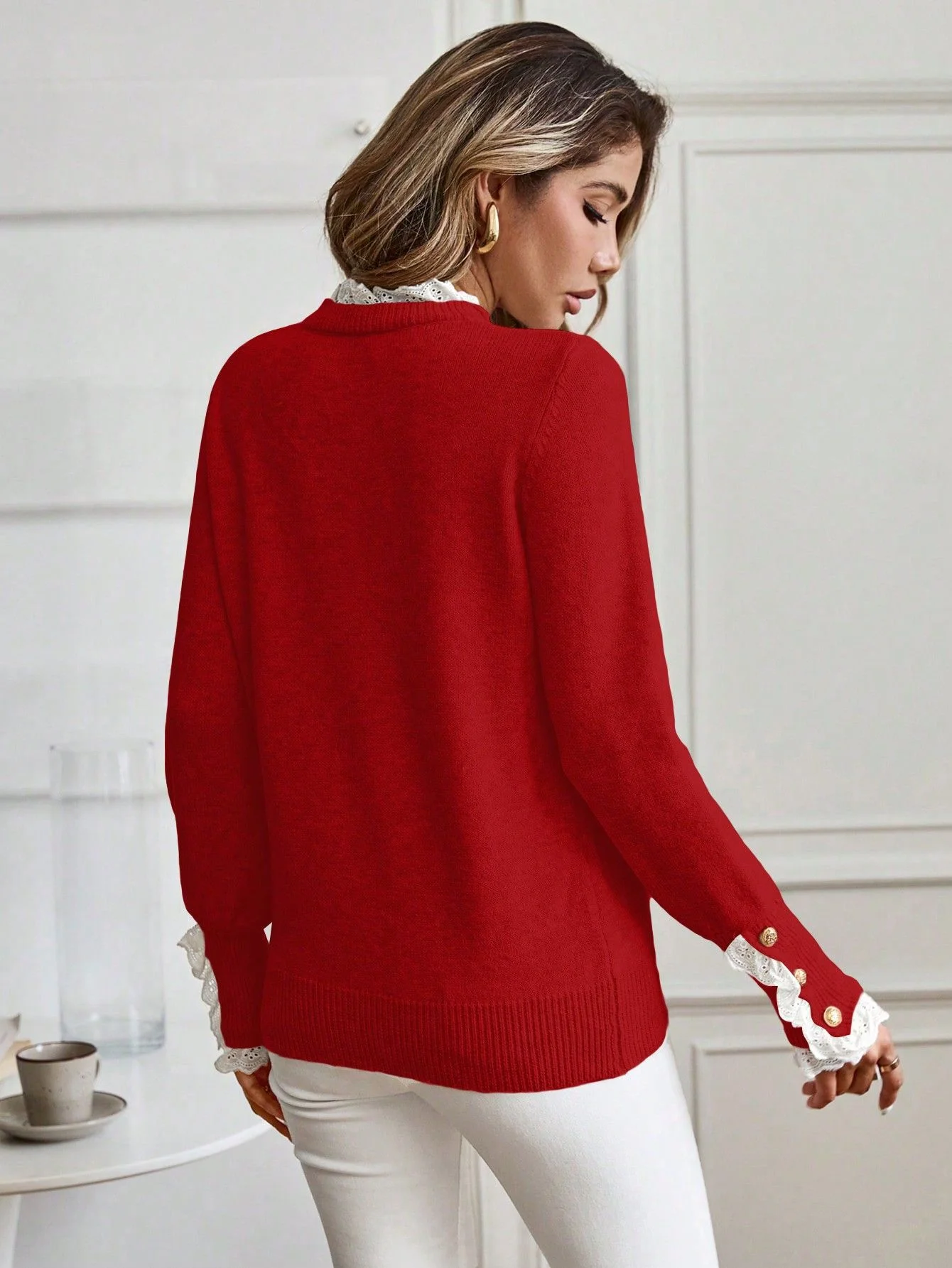Women Wool/Knitting Plain Long Sleeve Comfy Elegant Sweater | noracora
