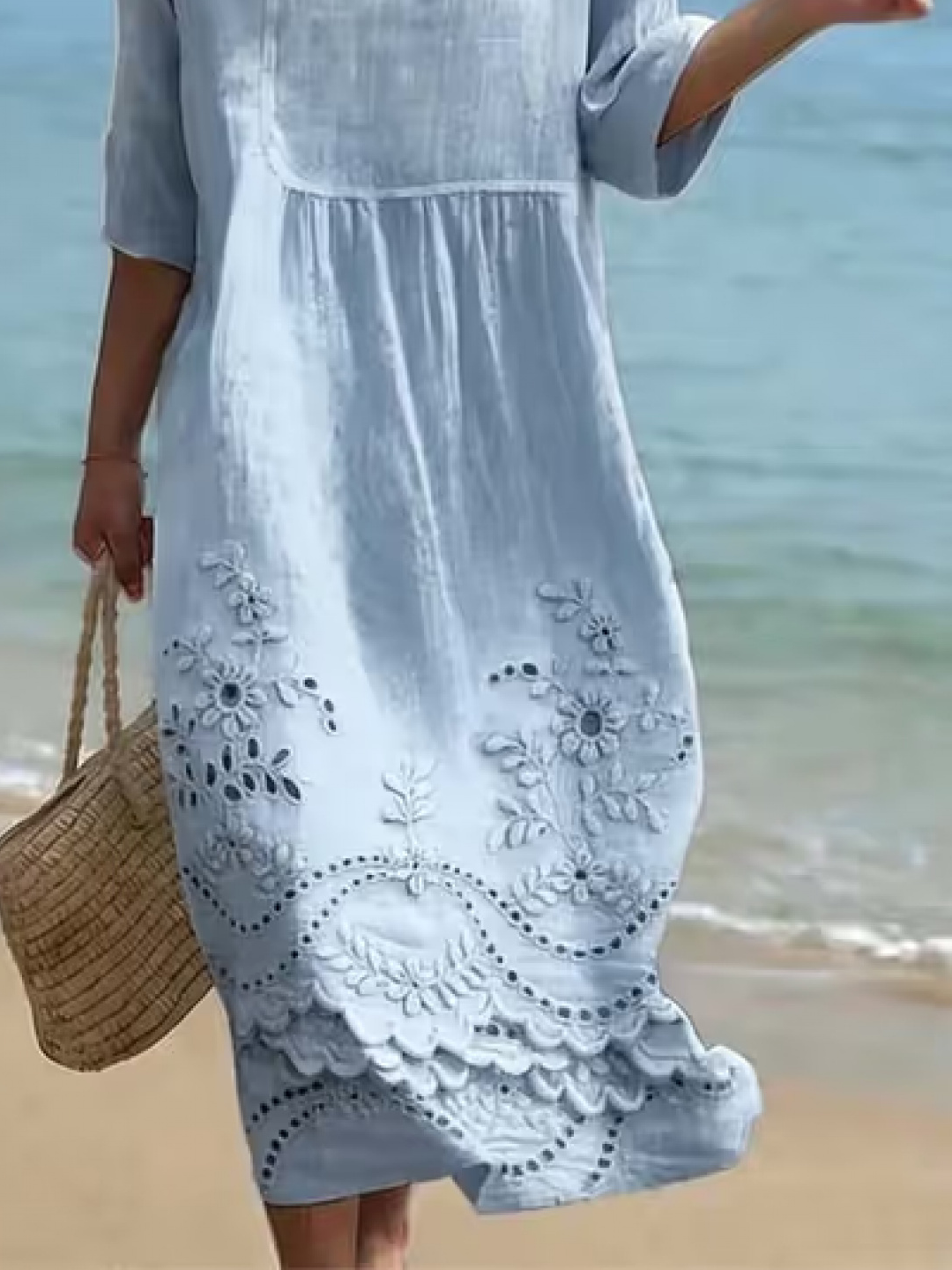 Women Floral Summer Dress Half Sleeve A-Line Dress | noracora