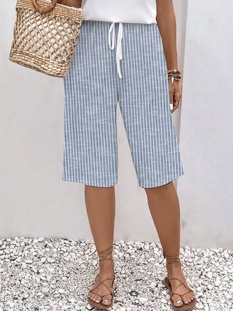 Women Casual Plain Fifth Pants Pants | noracora