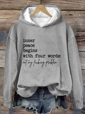 Casual Hoodie Text Letters Hoodie | noracora