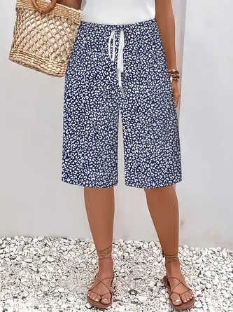 Women Floral Fifth Pants Pants Casual Summer Trousers | noracora