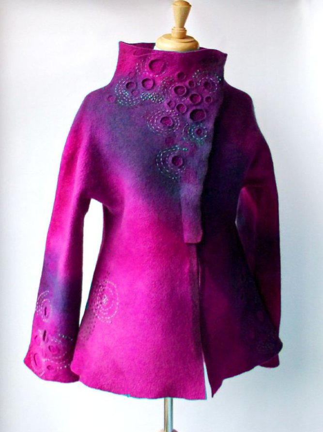Casual Long Sleeve Plus Size Coats Noracora