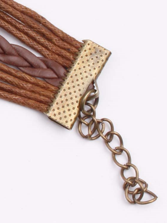 Women Bronze Vintage Leather Rope Bracelet | noracora